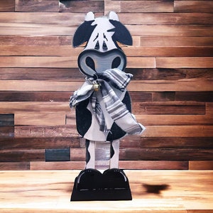 Stick Leg Cow Porch Decor Sign Shelf Sitter Wood Cutout DIY Craft Kit ...