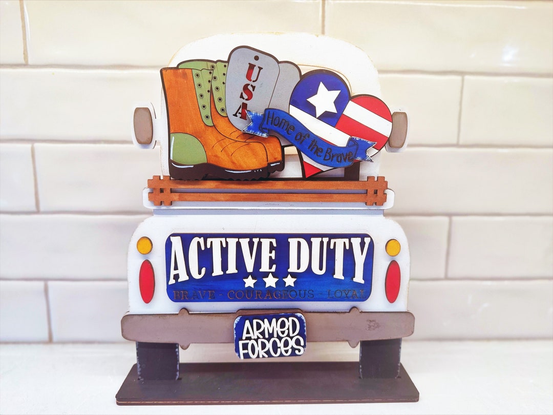 Military Active Duty Add-on | Patriotic Insert for Truck, Breadboard ...