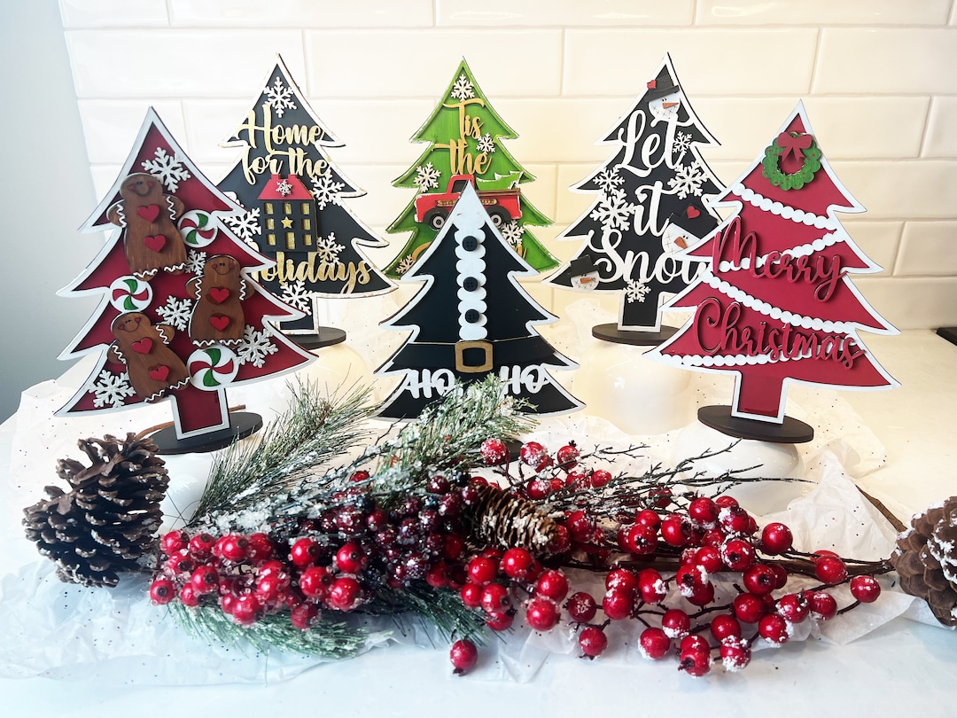 Christmas Tree Wood Cutouts DIY Craft Kit - Etsy