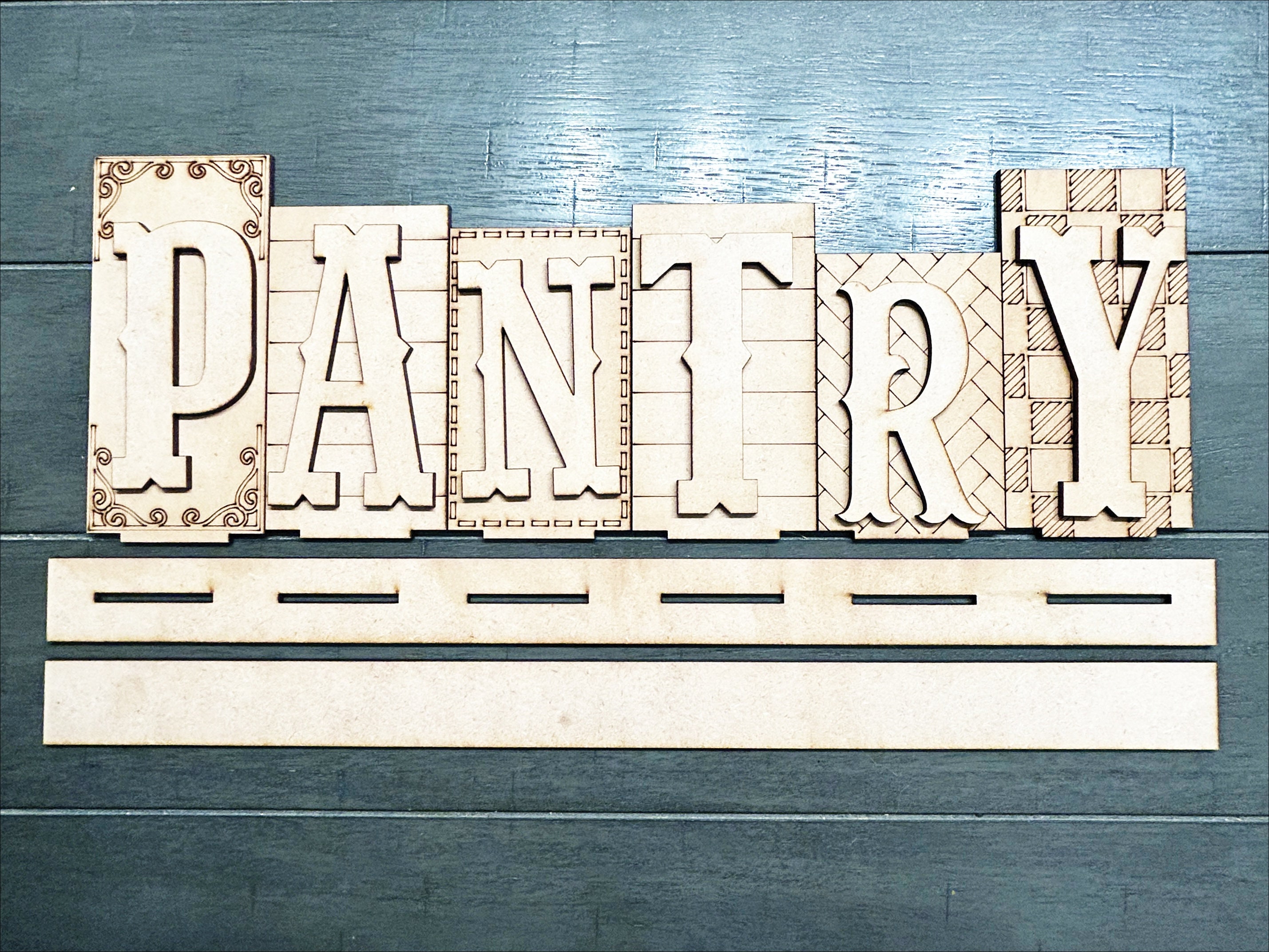 Pantry Word Block Sign Kit | DIY Kitchen Shelf Sitter | Paintable ...