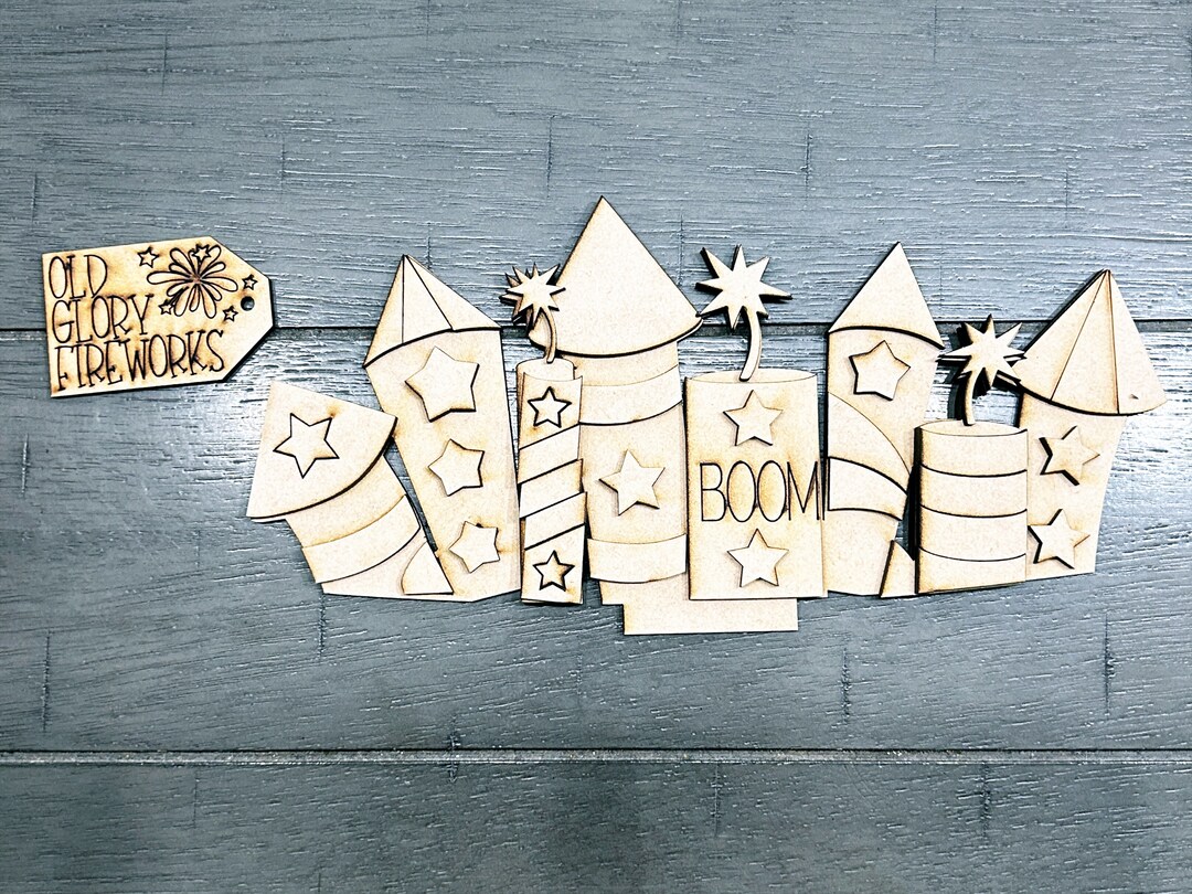 4th of July Fireworks Add-on | Patriotic Insert for Farmhouse Basket ...