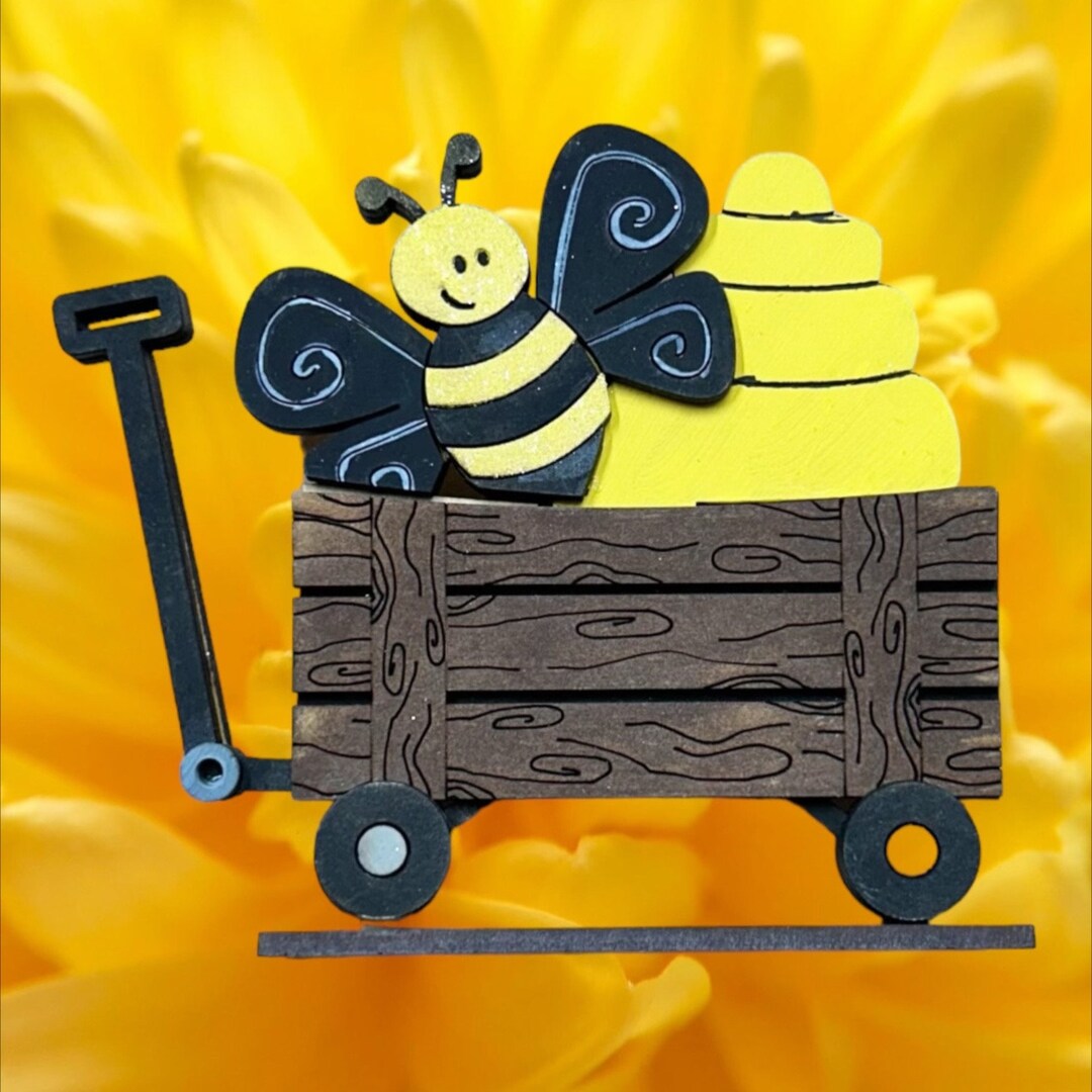 Honey Bee Mini Add-on | Bee, Hive Insert for Farmhouse Mini Basket, Wagon & Wheelbarrow | DIY ...