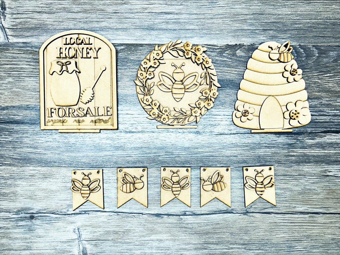 Tier Tray Bench - Summer Honey Bee Addon - Wood Cutout - DIY Craft Kit ...