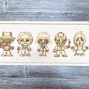 Horror Movie Figures - Scary Movie Villans - Movie Monsters - Wood ...