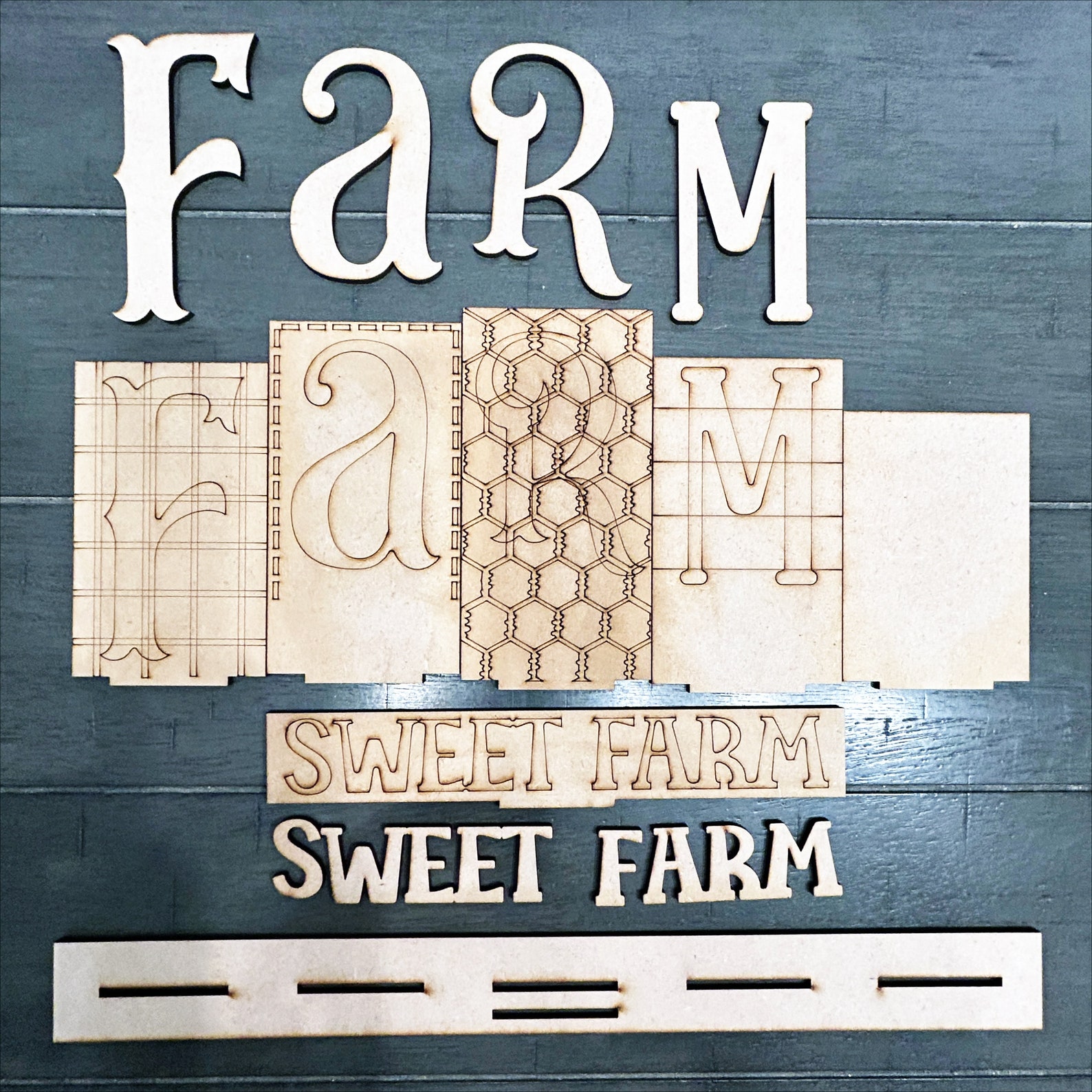 Farm Sweet Farm Word Block Kit | DIY Interchangeable Farmhouse Decor ...