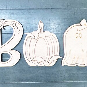 BOO Halloween Shelf Sitter & Tier Tray Kit | DIY Ghost Pumpkin Letter B ...