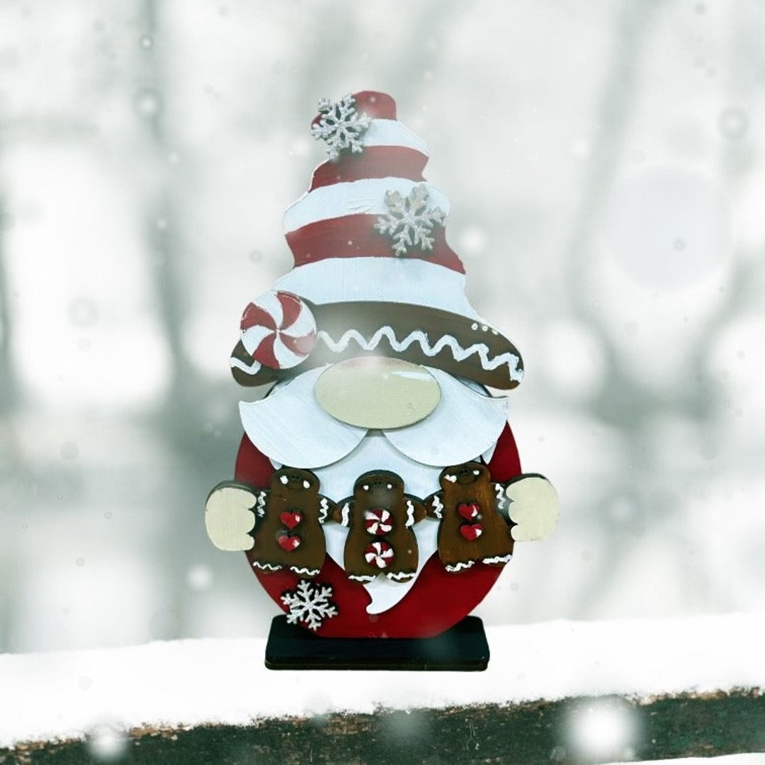 Painted - Gingerbread Man - Santa Claus Gnome - Christmas Decoration ...