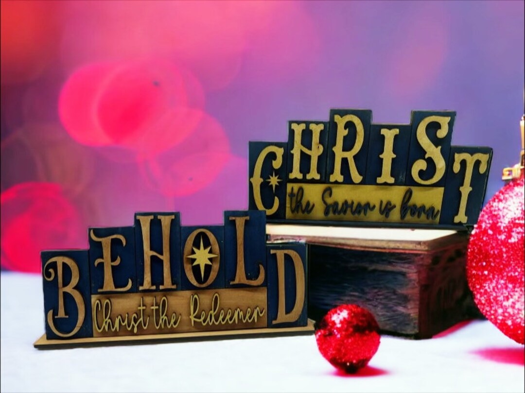 Behold/christ - Mini Word Blocks Set - Christmas - Wood Cutouts ...