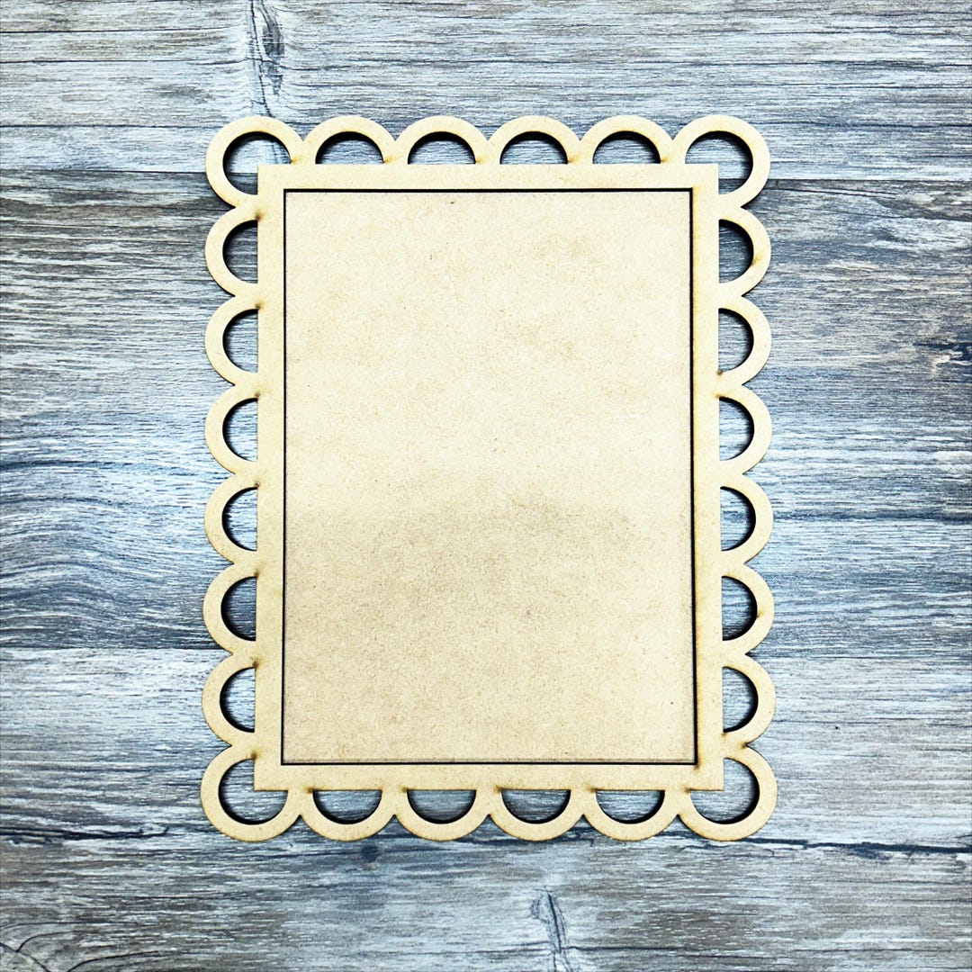 Scalloped Rectangle Craft Board | 2-layer MDF Frame for DIY Signs ...