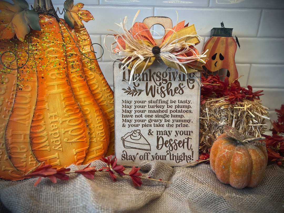 Thanksgiving Wishes Engraved Decorative Cutting Board - Etsy