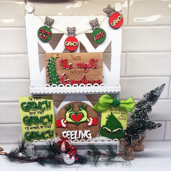 Grinch Tier Tray Decor - Etsy