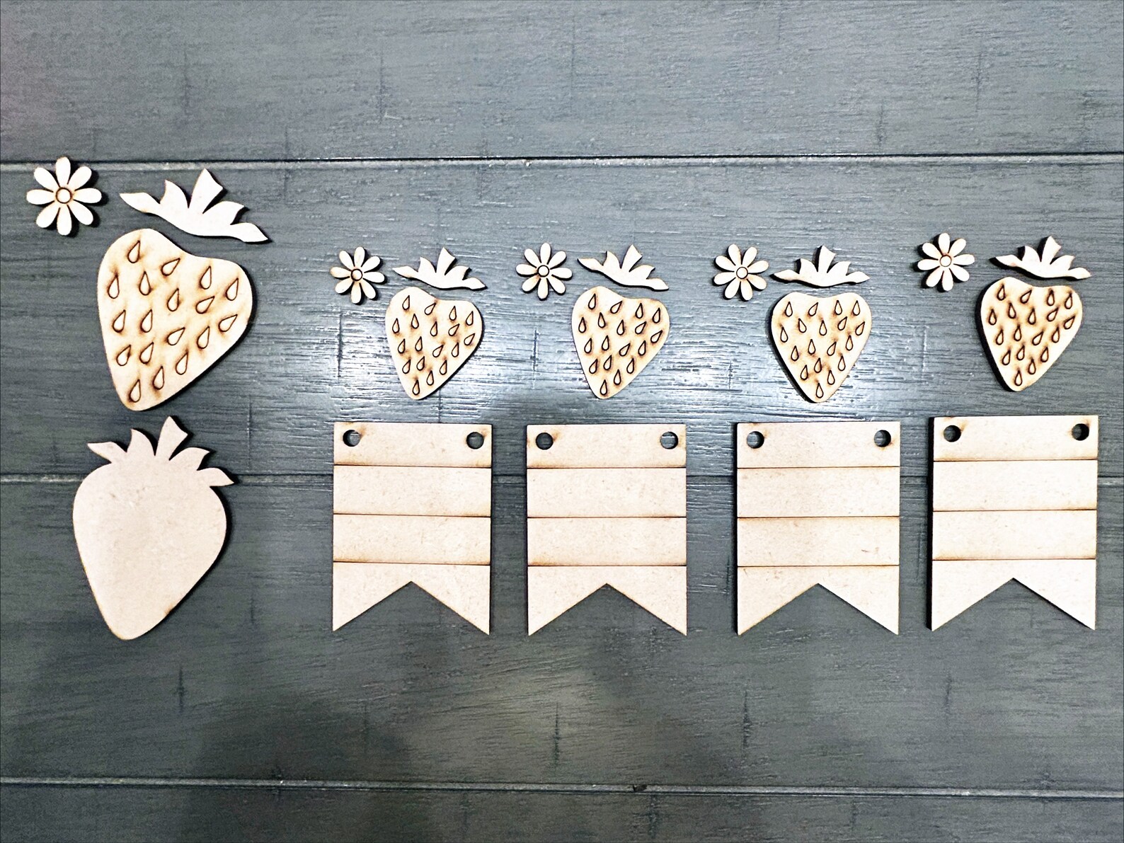 Strawberry Tiered Tray Kit – DIY Summer Decor | Unfinished Wood Cutouts ...