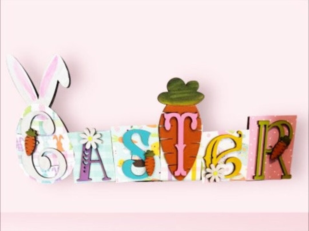 Easter Word Block - Easter Bunny - Wood Cutouts - Spring Crafts - DIY ...