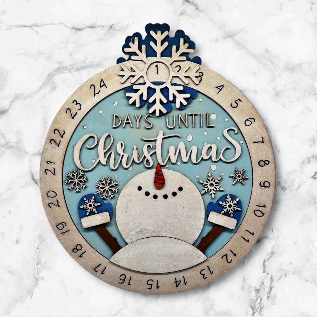 Snowman Christmas Countdown Sign | DIY Days Until Christmas Wall ...