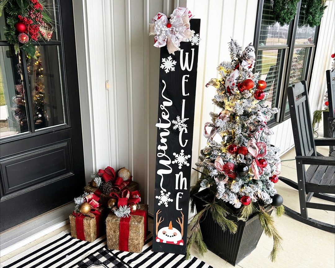 Welcome Sign - Winter Snowman - Porch Leaner - Wood Cutouts - DIY Craft ...