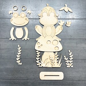 Frogs on Mushroom Shelf Sitter Wood Cutout DIY Craft Kit - Etsy