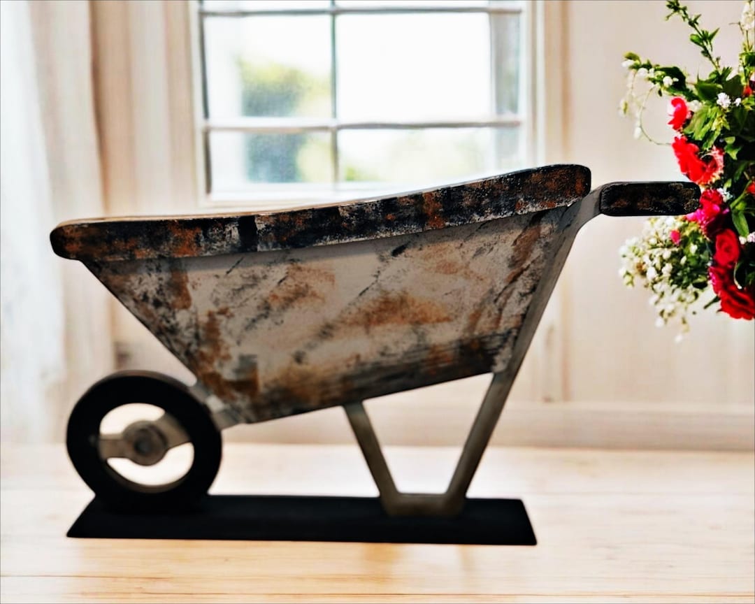 Mini Farmhouse Wheelbarrow Base Kit | Rustic DIY Paintable Wood Base ...