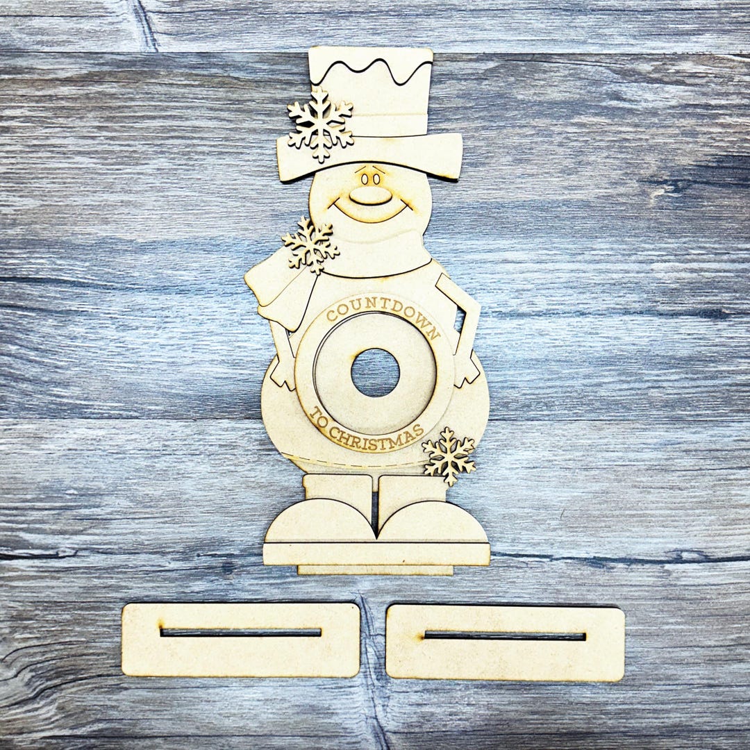 Snowman - Christmas Countdown Calendar - Winter Decor - Wood Cutout ...