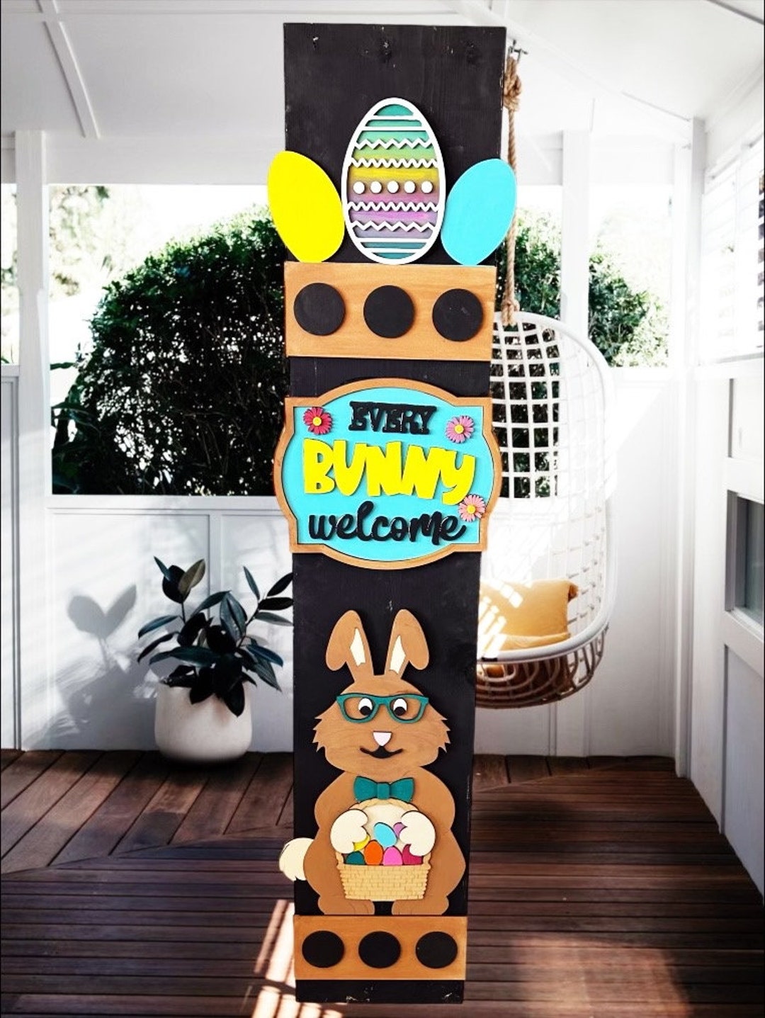 Every Bunny Welcome Porch Leaner Add-on | DIY Easter Bunny Sign Kit ...