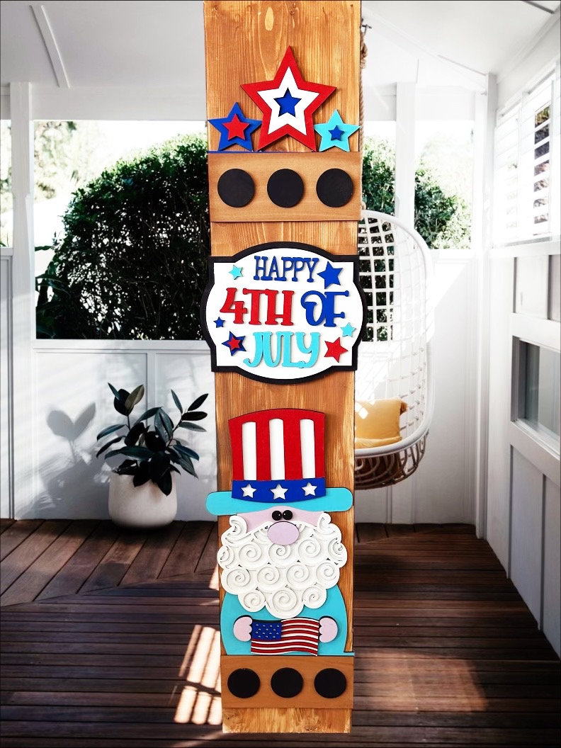 Porch Leaner Happy 4th of July Add-on Kit Interchangeable Welcome Sign ...