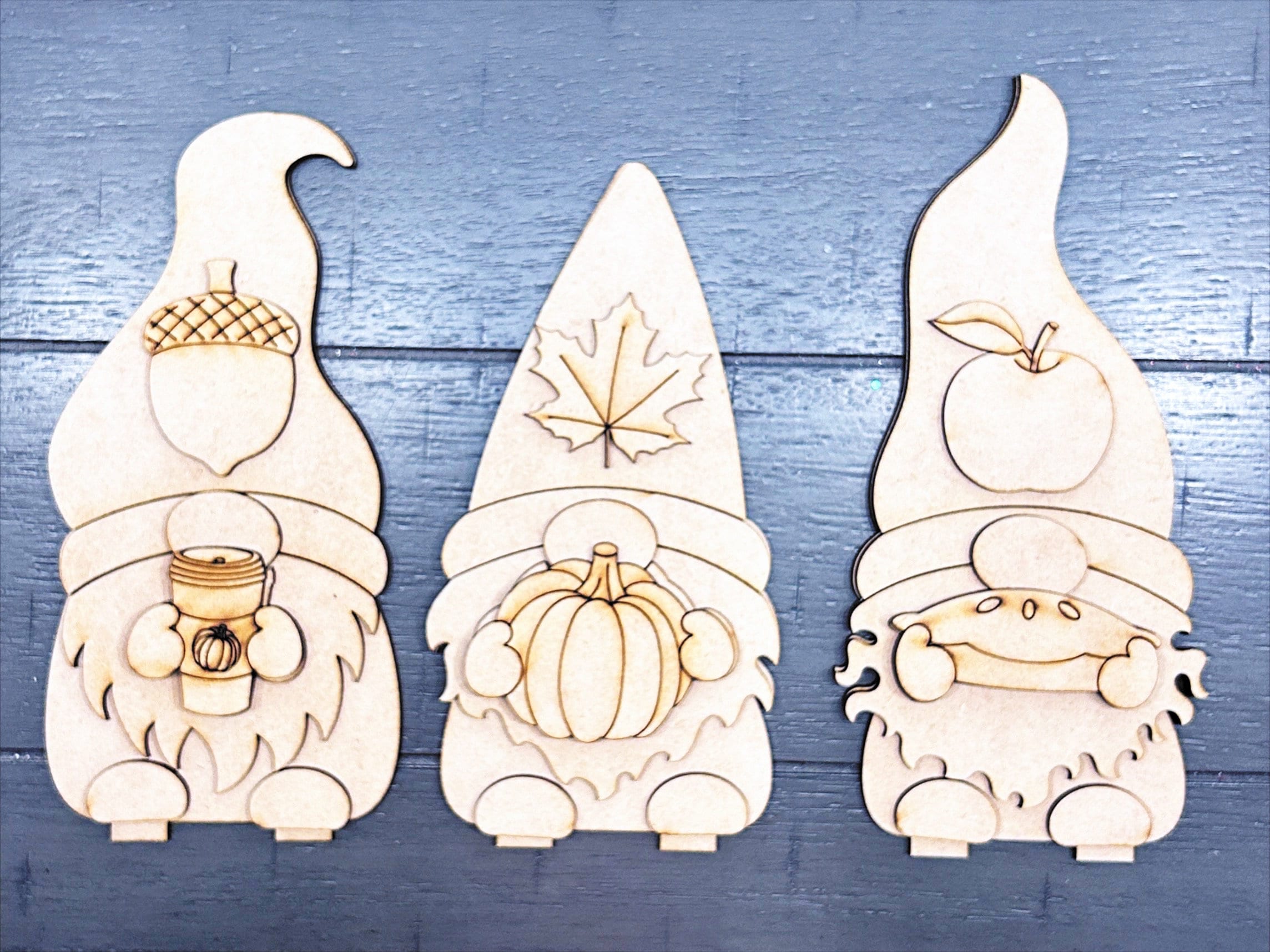 Fall Gnomes Shelf Sitter Wood Cutouts Unfinished DIY Craft Kit - Etsy