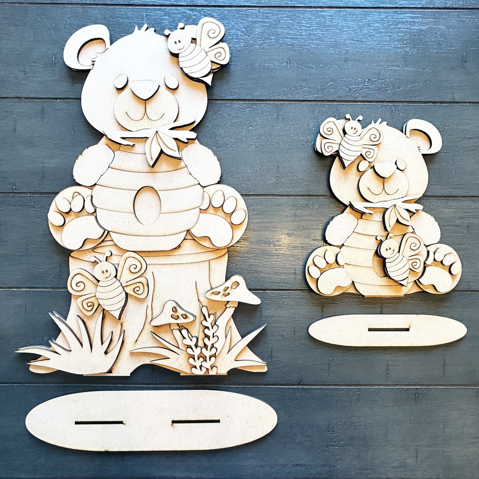 Honey Bear Honey Bee Wood Cutout DIY Craft Kit - Etsy
