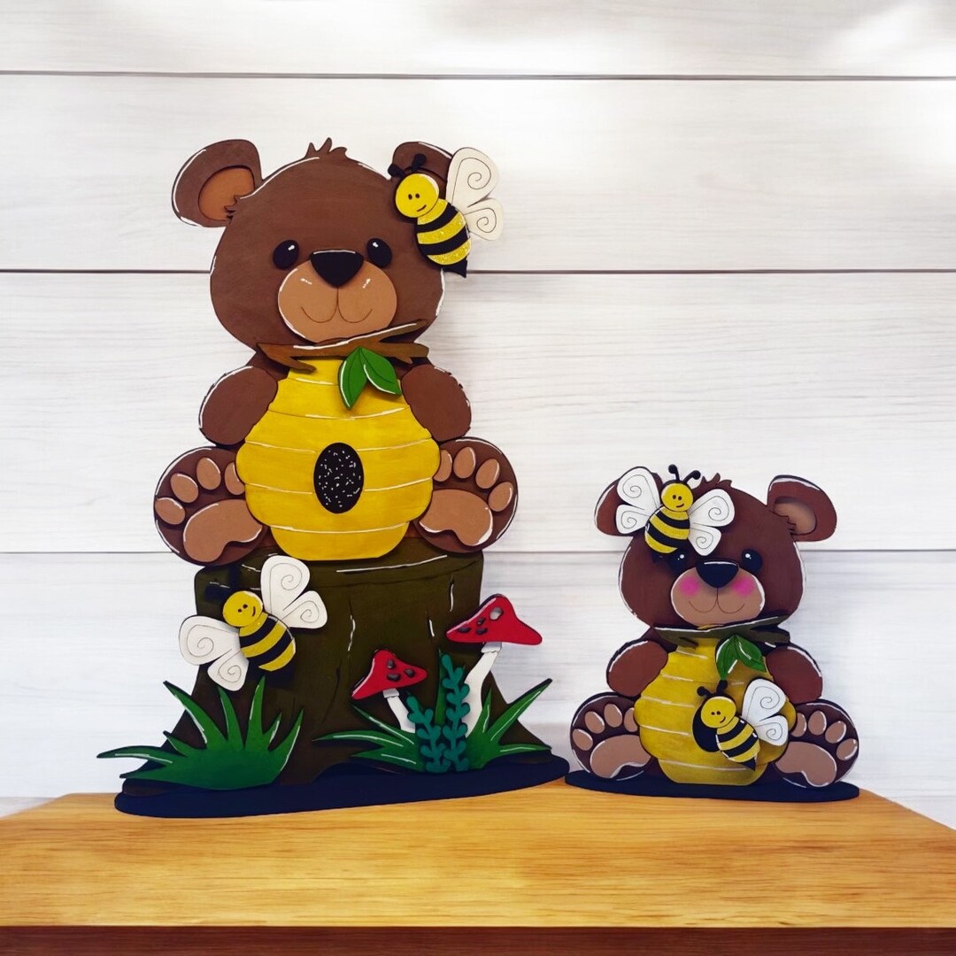 Honey Bear - Honey Bee - Wood Cutout - DIY Craft Kit - Etsy