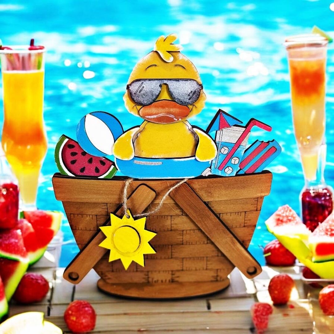 Summer Duck Add-on | Summer Insert for Farmhouse Basket, Wagon ...