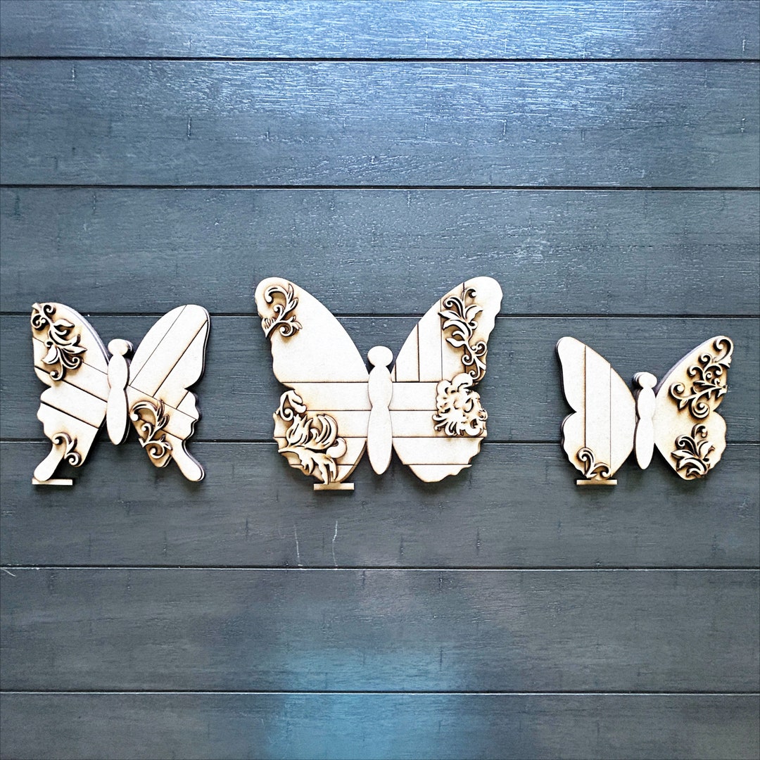 Pattern Butterfly Shelf Sitters | Floral Geometric Wing DIY Decor ...