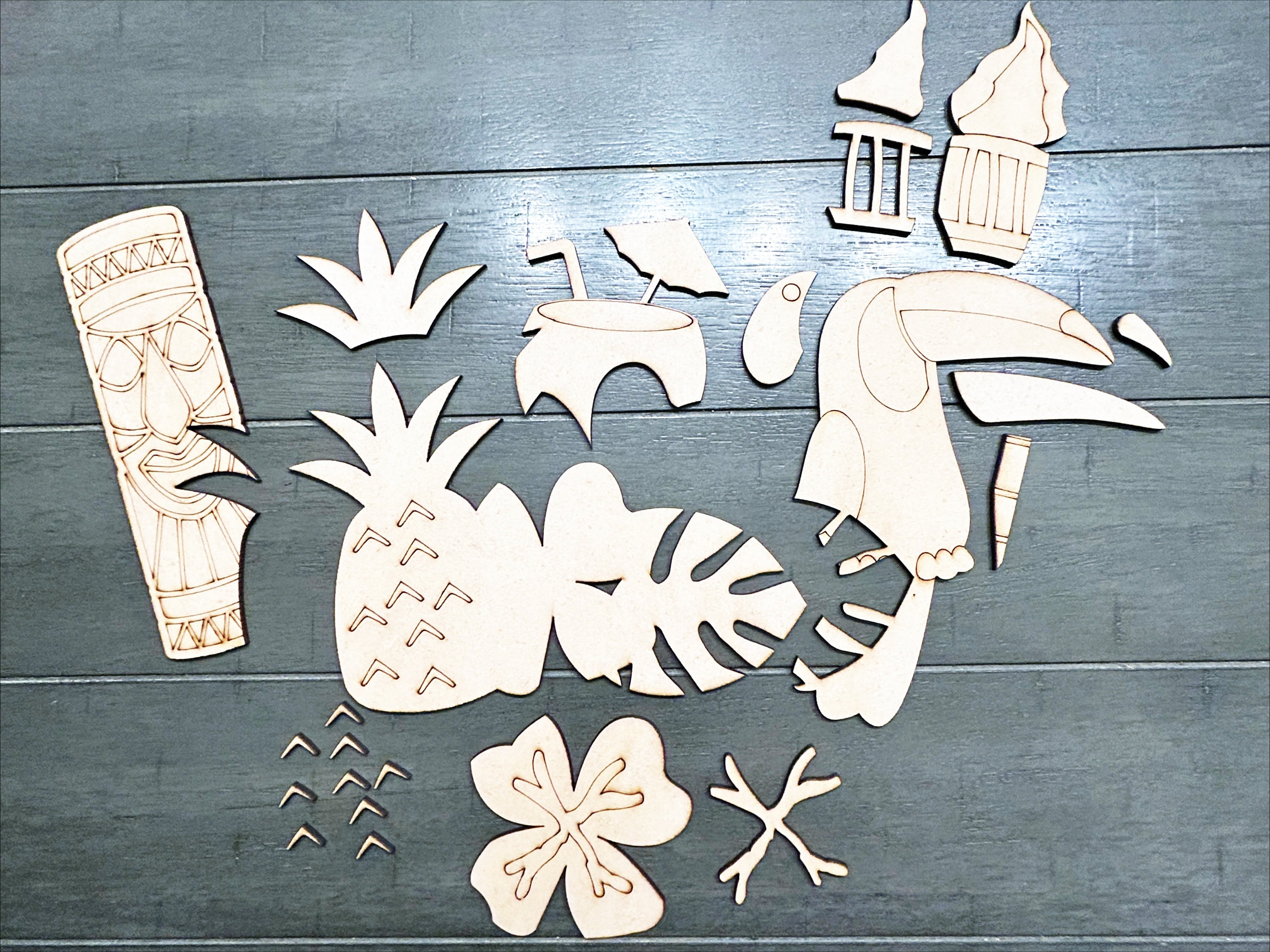 Welcome to Our Tiki Bar Sign Kit | DIY Tropical Round Door Hanger ...