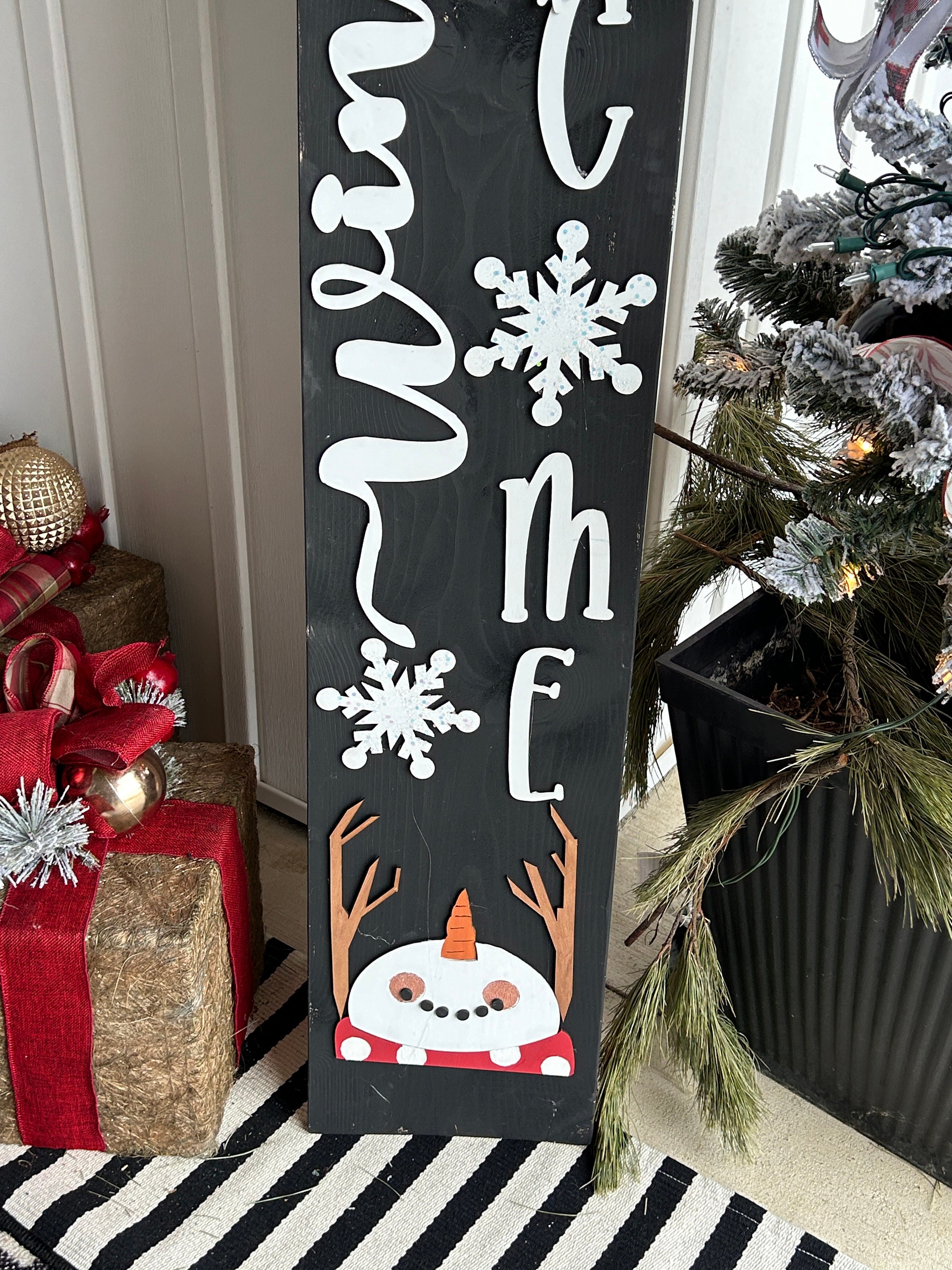 Welcome Sign Winter Snowman Porch Leaner Wood Cutouts DIY Craft Kit - Etsy