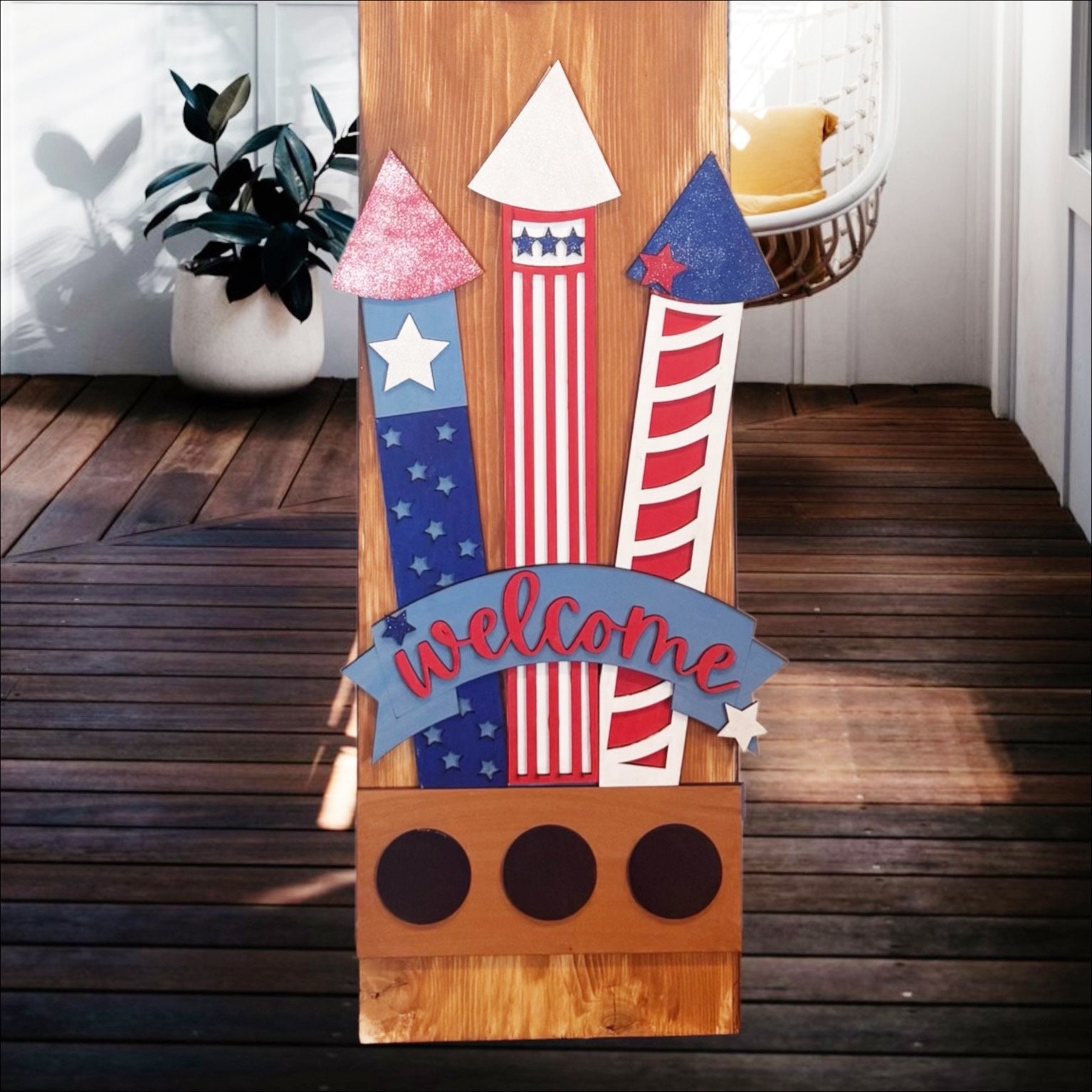 Red White & Boom Porch Leaner Add-on | 4th of July Fireworks DIY Insert ...