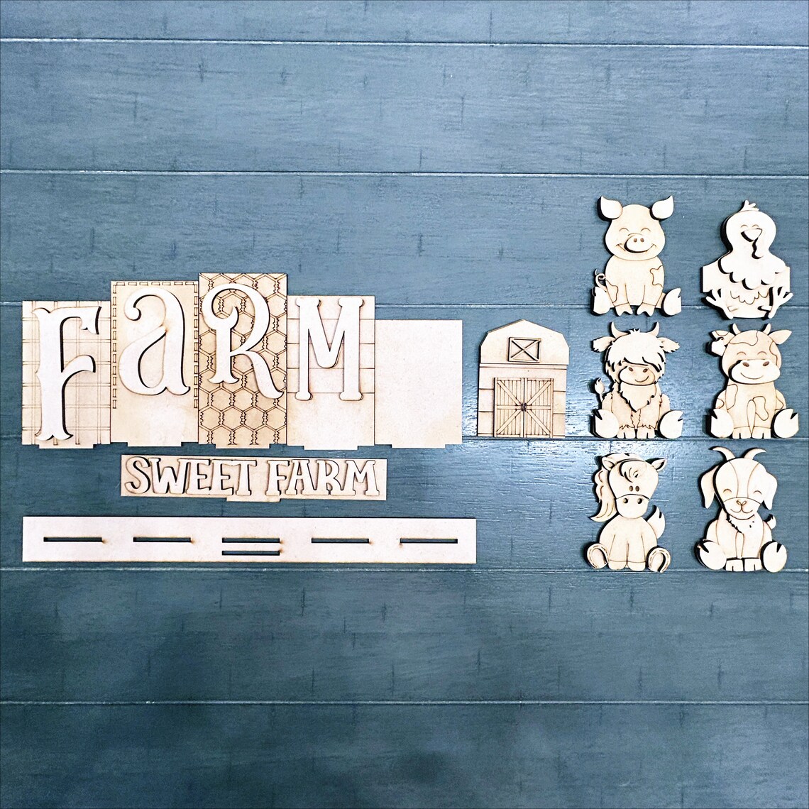 Farm Sweet Farm Word Block Kit | DIY Interchangeable Farmhouse Decor ...