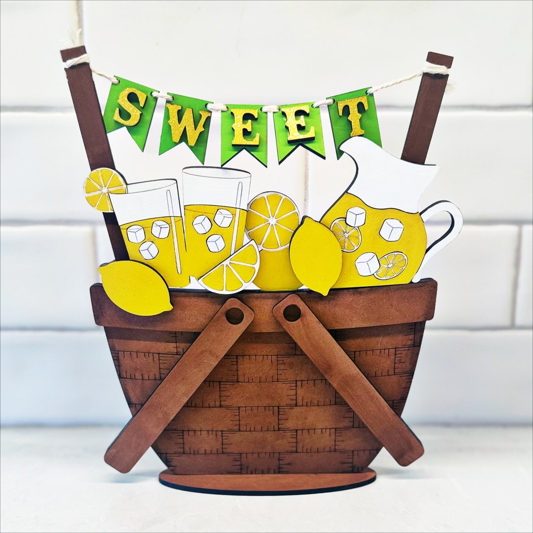 Flower Basket - Lemonade Basket Addon - Wood Cutout - DIY Craft Kit - Etsy