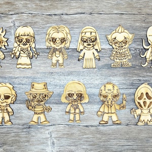 Horror Movie Figures - Scary Movie Villans - Movie Monsters - Wood ...