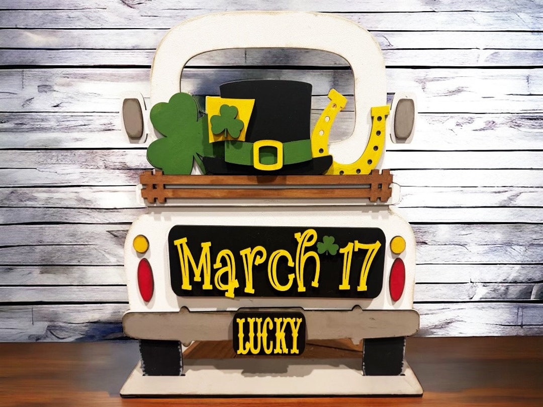 St Patrick's Day Interchangeable Vintage Truck or Farmhouse Breadboard ...