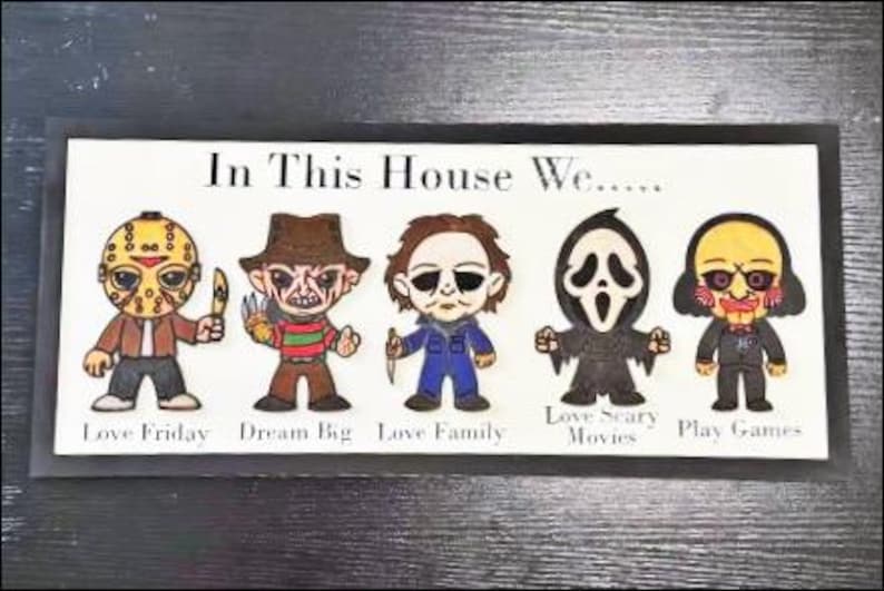 Scary Movie Villains Wood Cutouts | Horror Icons for Halloween Wreaths ...