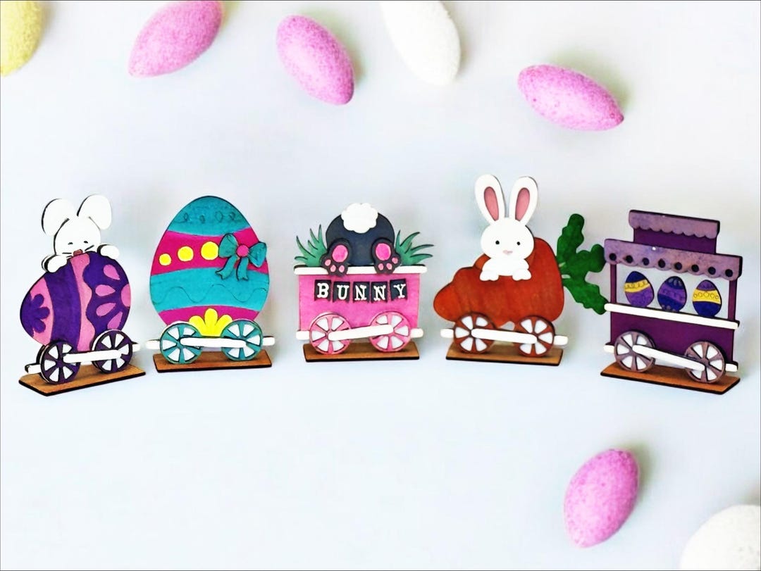 Easter Bunny Train - Easter Shelf Sitter - Wood Cutouts - Crafts - DIY ...