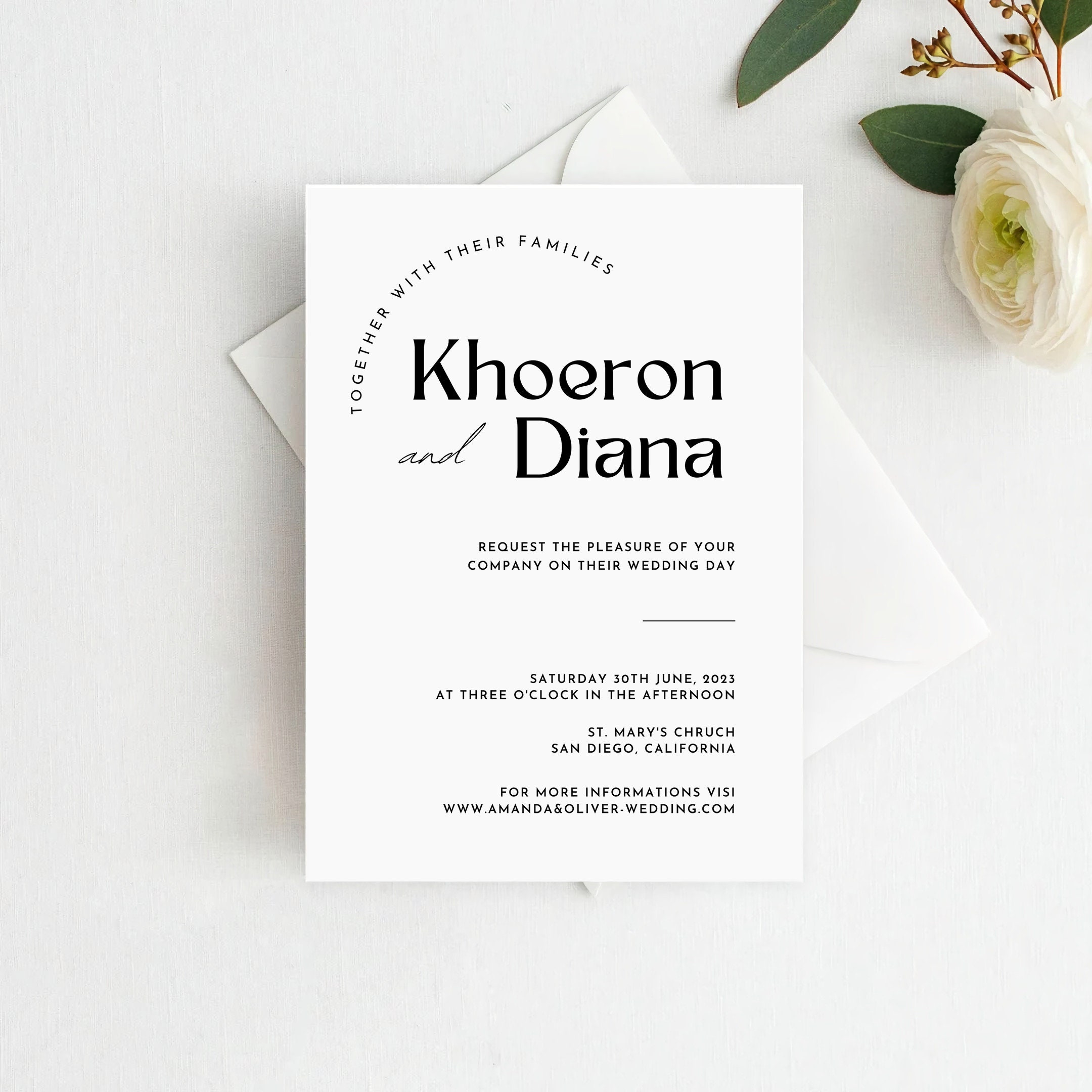 Editable Minimalist Wedding Invite Minimalist Wedding Invitation ...