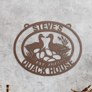 Personalized Duck Farm Sign Farmhouse Custom Duck Quack House Metal ...