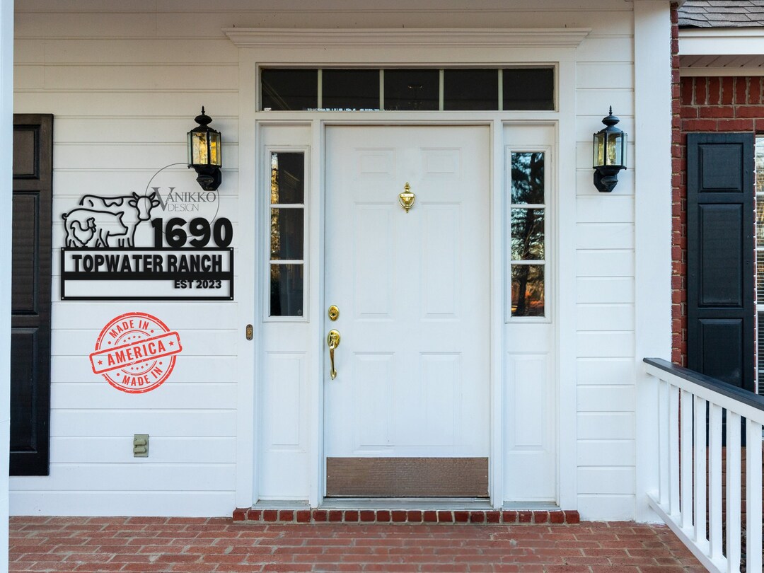 Personalized Metal House Number Sign Outdoor Address Plaque Custom ...