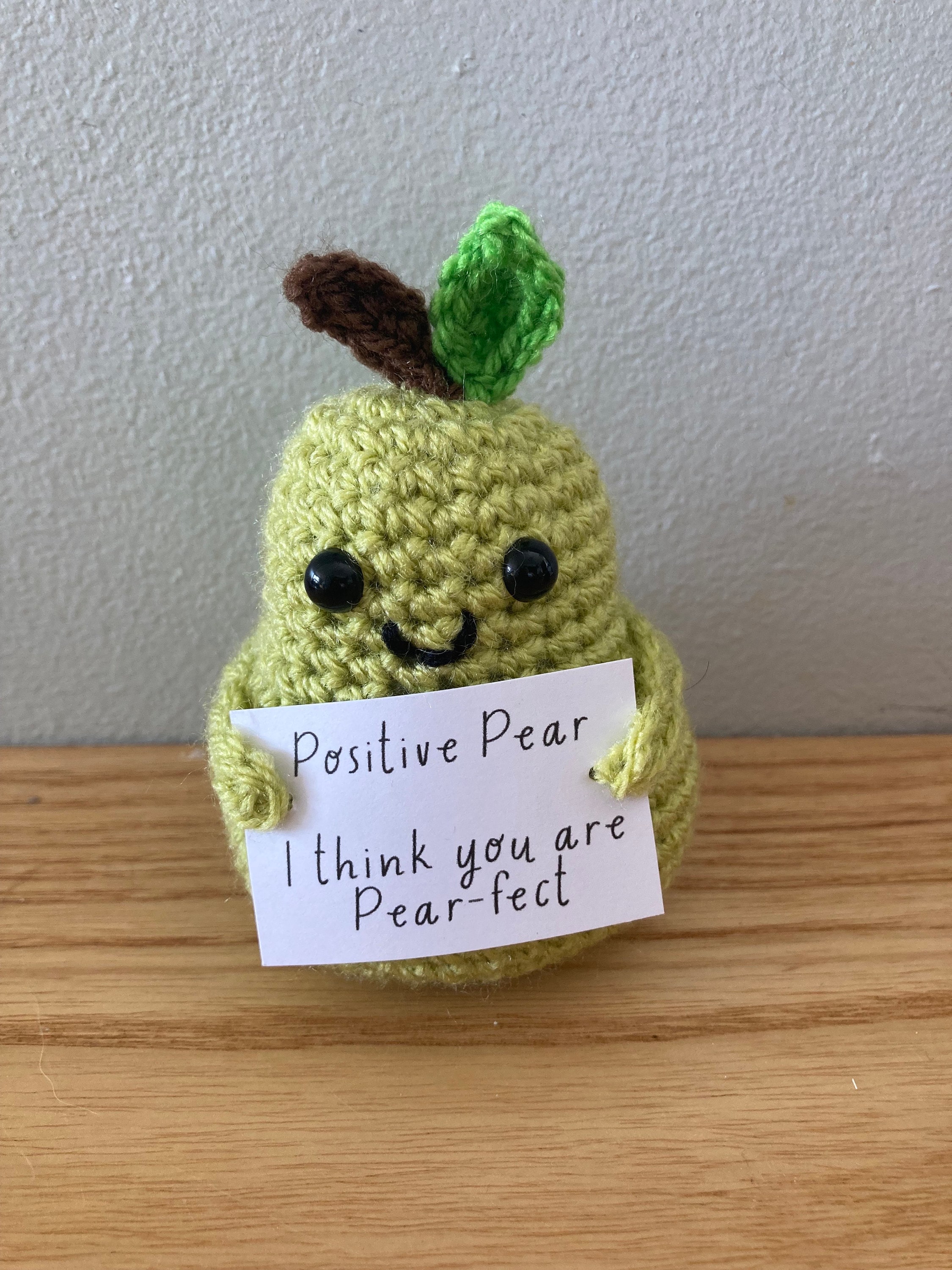 Handmade Crochet Positive Pear, Tomato, Gift Boxed, Funny Gift, Humour ...