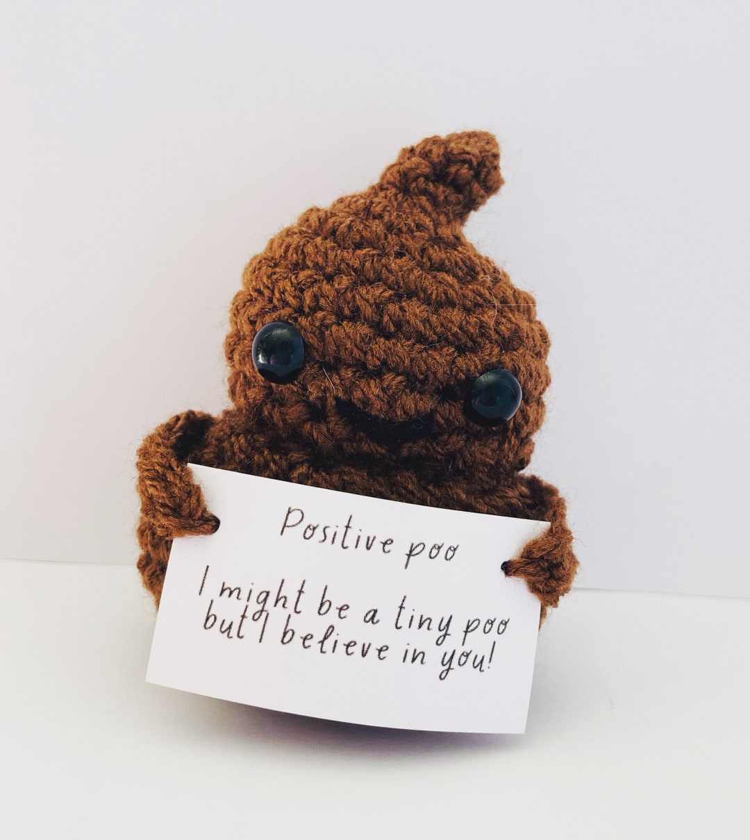 Handmade Crochet Positive Poo, Gift Boxed, Funny Silly Gift Humour ...
