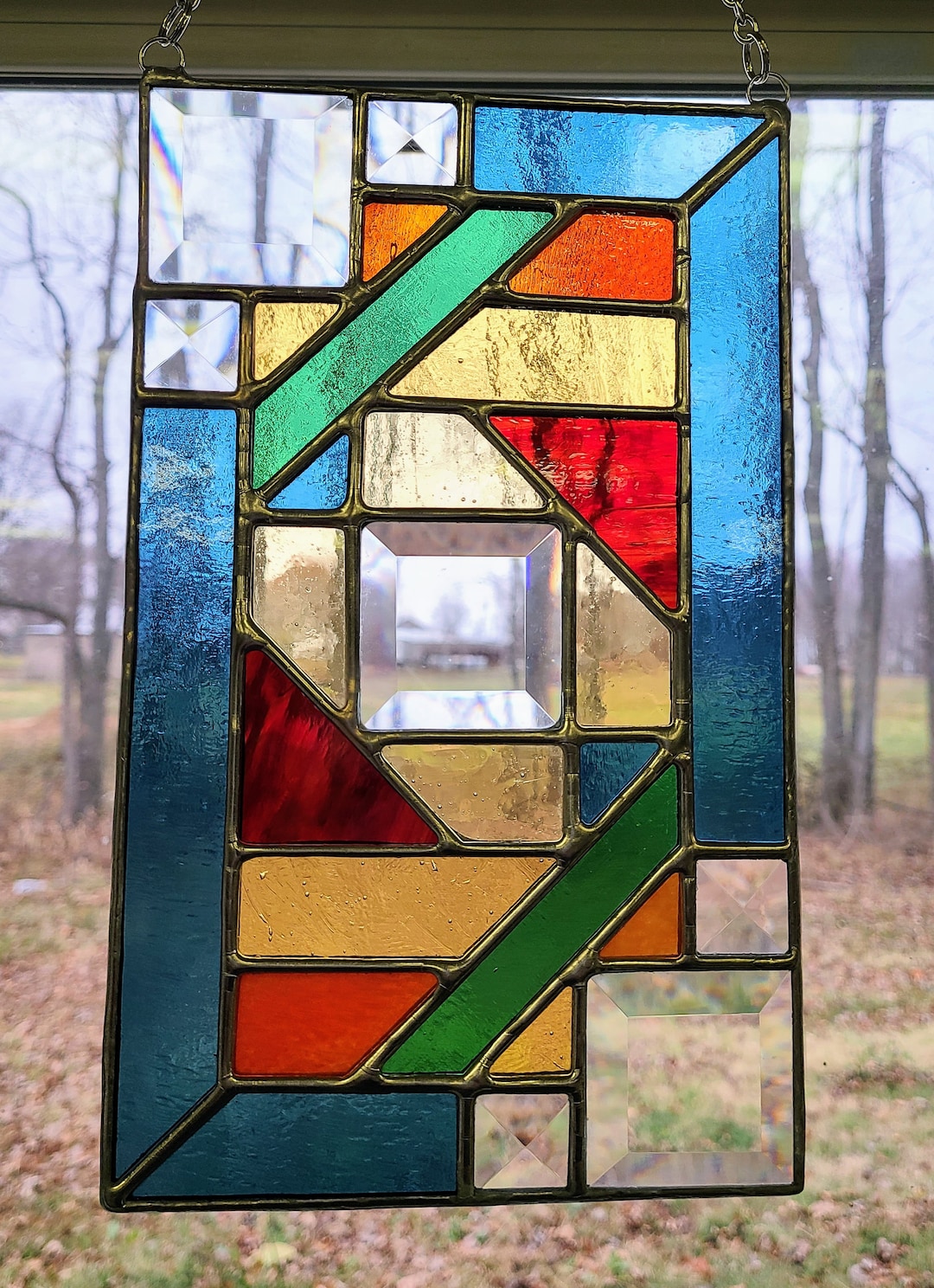 Stained Glass Primary Color Panel - Etsy