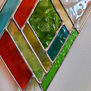 Large Stained Glass Triangle Suncatcher - Etsy