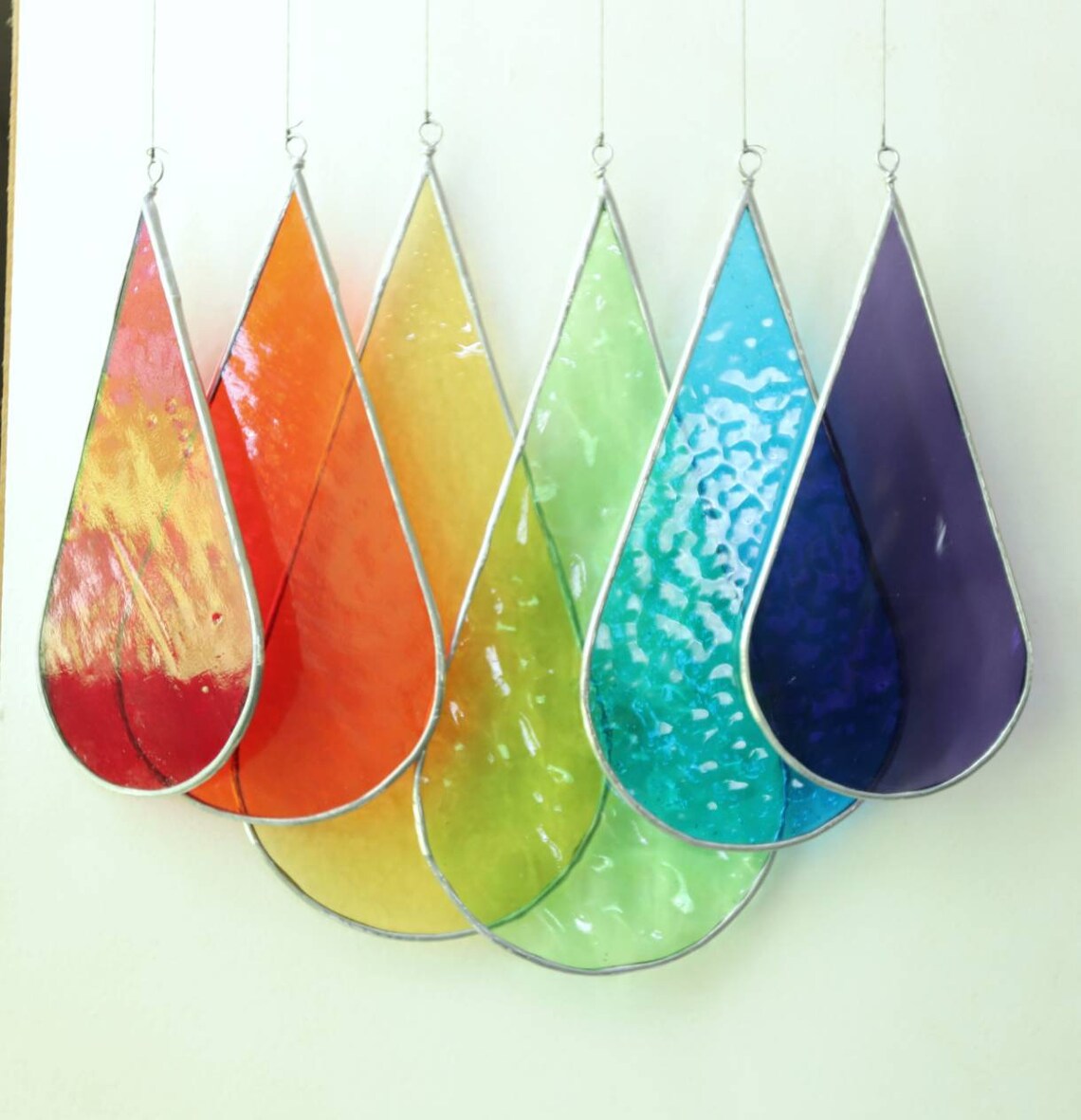 Rainy Day Rainbow Stained Glass Suncatcher - Etsy
