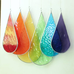 Rainy Day Rainbow Stained Glass Suncatcher - Etsy