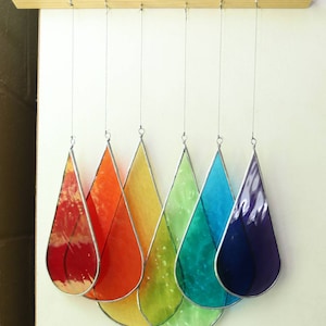 Rainy Day Rainbow Stained Glass Suncatcher - Etsy