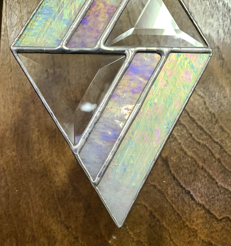 Small Triangle Stained Glass Suncatcher - Etsy