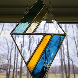 Small Triangle Stained Glass Suncatcher - Etsy